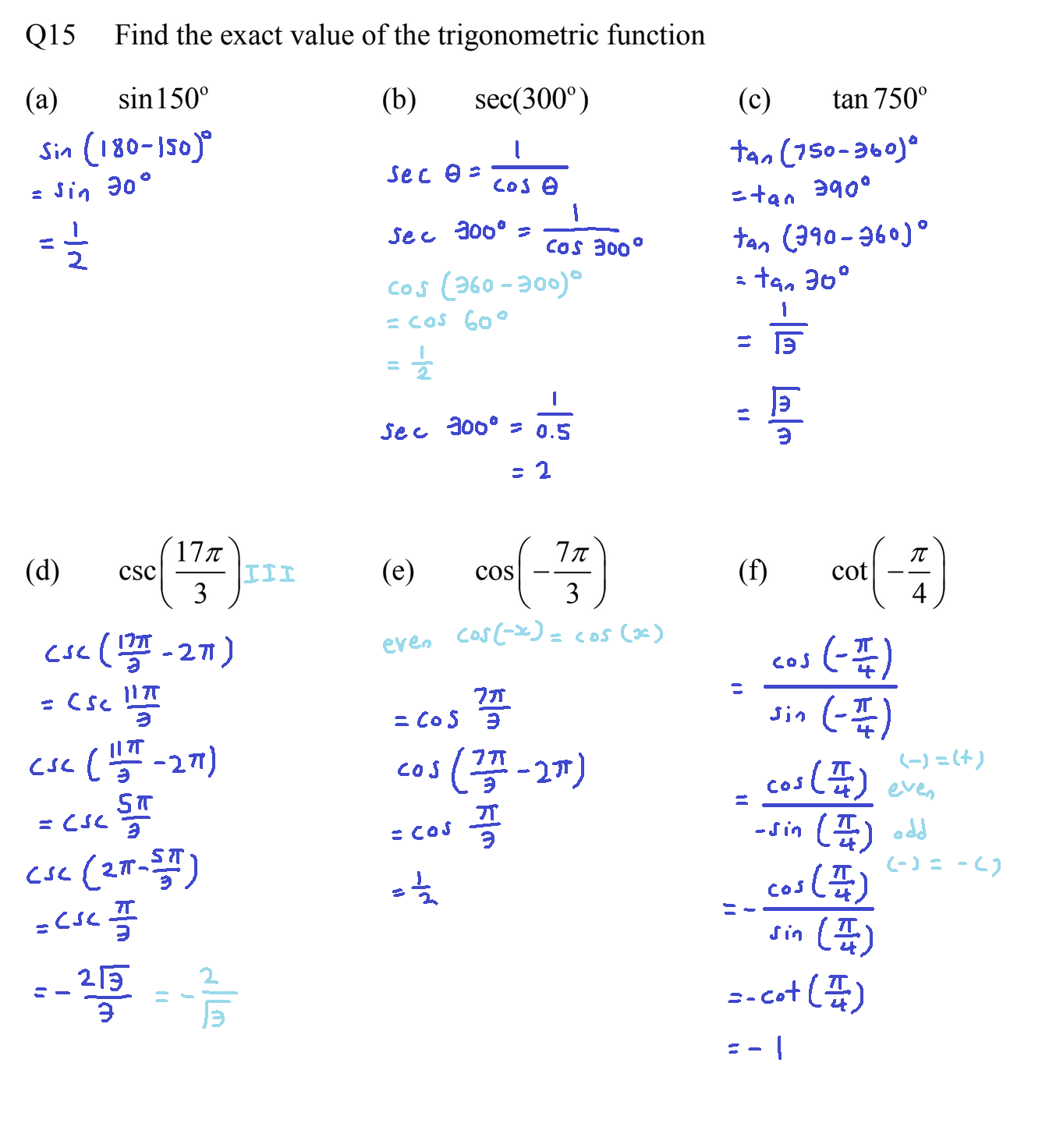 1.3 - Trigonometric functions of angles